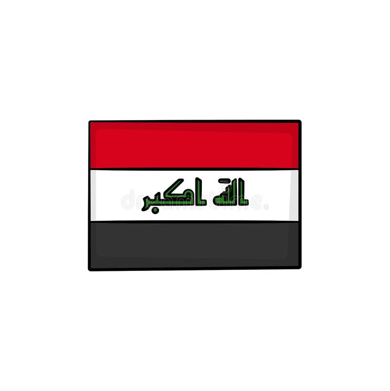 Iraq Flag in Drawing Style Isolated Vector Stock Vector - Illustration ...