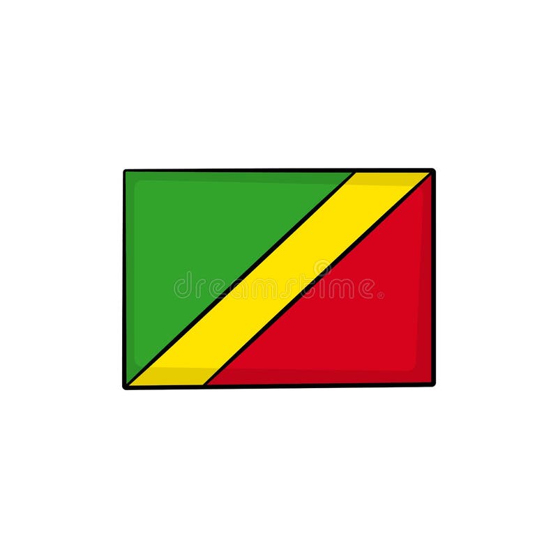 Republic of the Congo Flag in Drawing Style Isolated Vector Stock ...