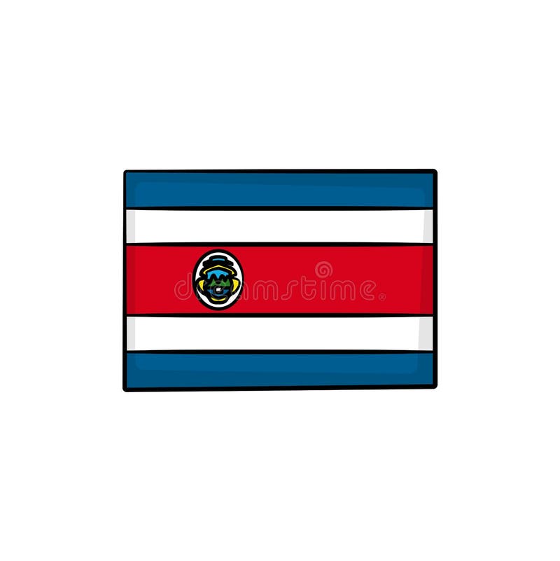 Costa Rica Flag in Drawing Style Isolated Vector Stock Vector ...