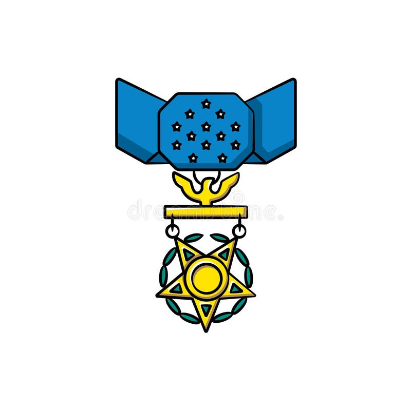 USA Medal of Honors in Drawing Style Isolated Vector Stock Vector ...