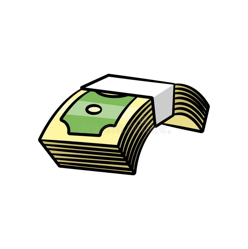 Banknote Bundle in Drawing Style Isolated Vector. Stock Vector ...