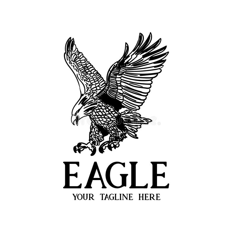 Eagle Hand Drawn Design Logo Vector Stock Vector - Illustration of ...