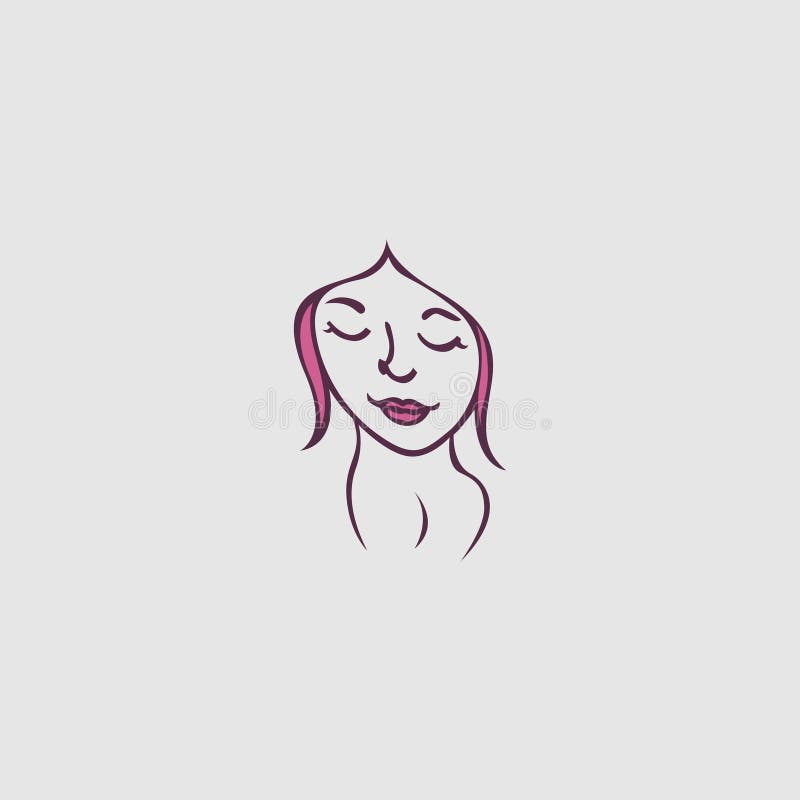 Woman face logo symbol stock vector. Illustration of logotype - 219766746