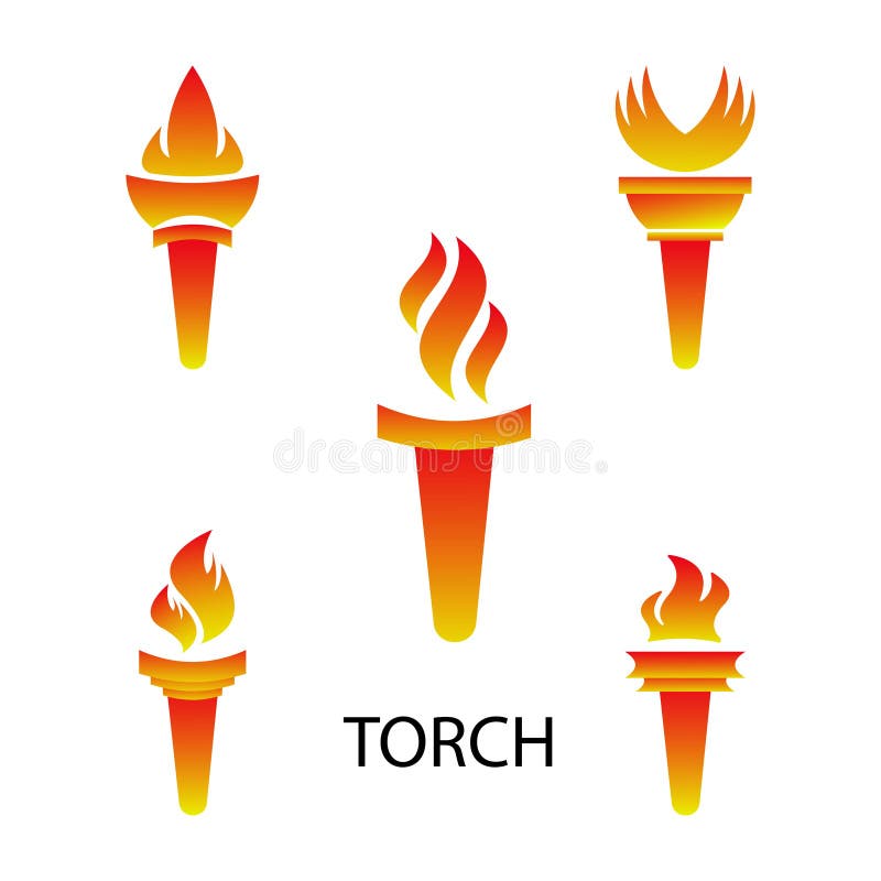 Torch Icon Set. Torch Symbol Stock Vector - Illustration of ceremony ...