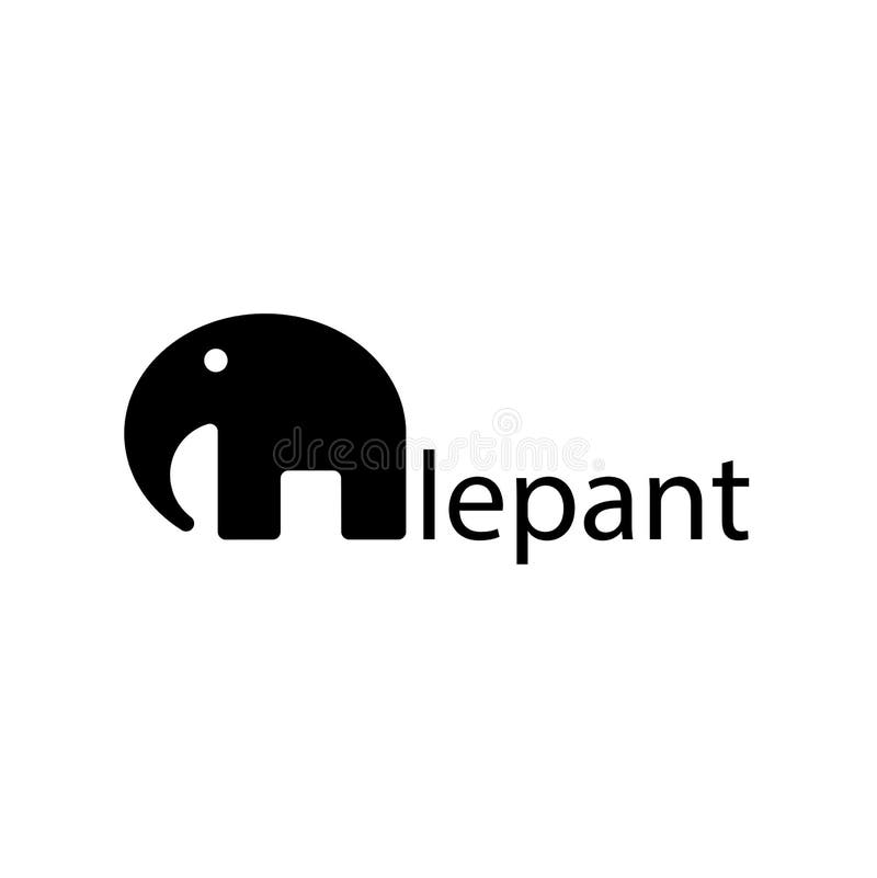 Elephant Text Icon in Trendy Flat Style Isolated on White Background ...