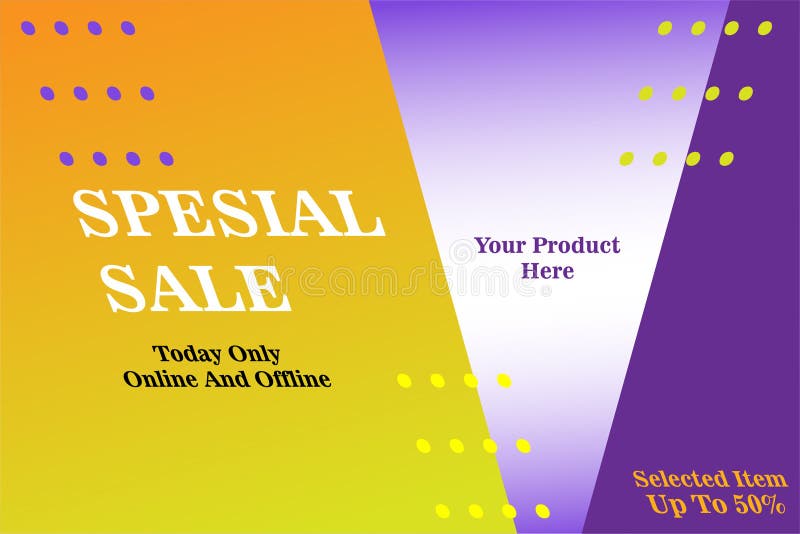 Banner Sale Design and Special Offers in Orange and Purple Gradations ...