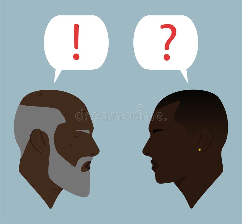 Portraits. Silhouettes of People with Dialogue Speech Bubble ...