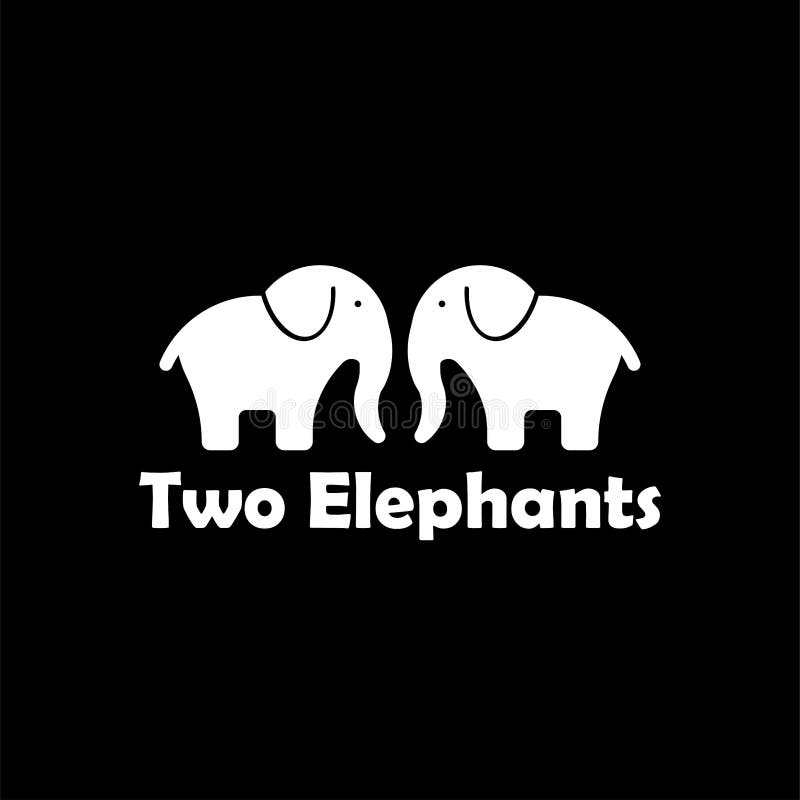 Two Silhouette Elephant Stock Illustrations – 203 Two Silhouette ...