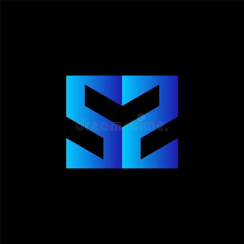 Letter S2 Logo Design Vector Illustration Isolated on Black Background ...