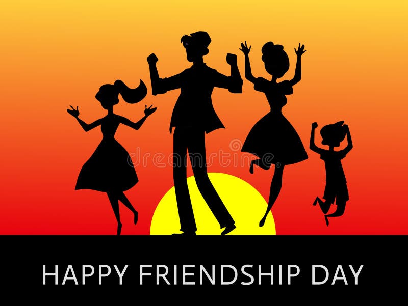 Happy Friendship Day Web Banner with Diverse Friend Group of People ...