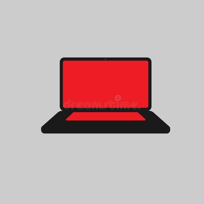 Red Screen Laptop Desk Flat Icon Logo Illustration Stock Vector ...