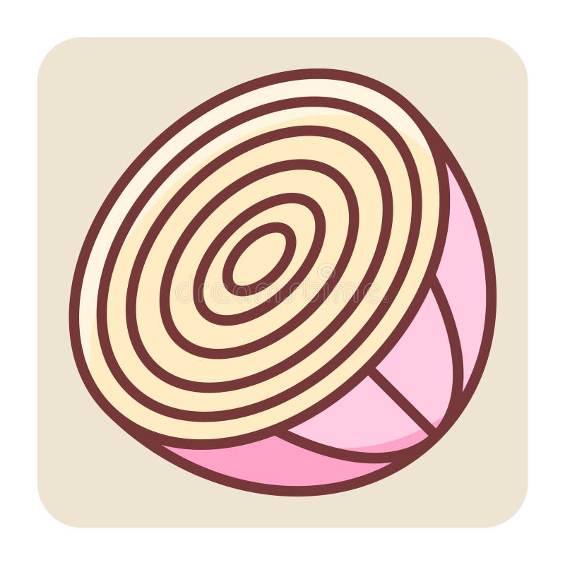 Half an Onion with Leaves and Roots. Logo for a Kitchen, Bar or ...