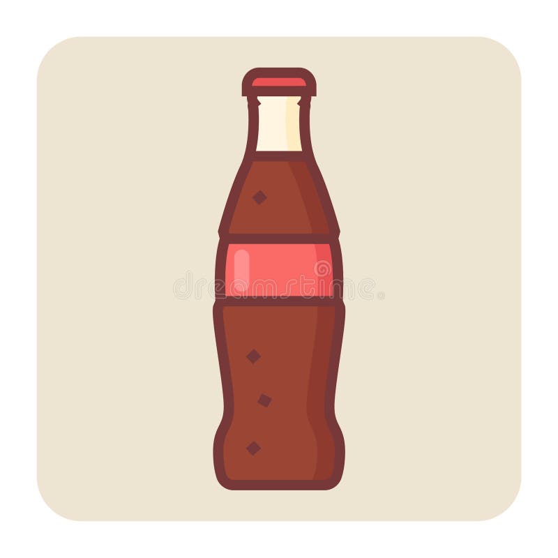 Filled Color Outline Icon for Coke. Stock Vector - Illustration of food ...