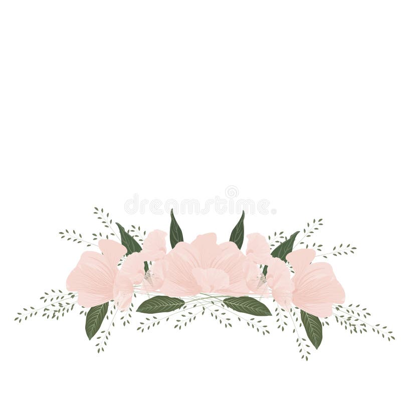 Wreath of Flowers Vector Stock Illustration. Horizontal Frame for ...