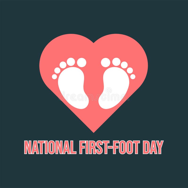 Vector Icon of Baby`s Heart and Feet. Perfect for National First Foot ...