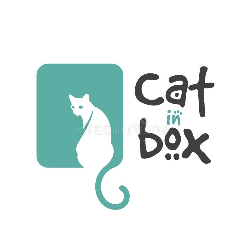 Cat in Box logo concept stock vector. Illustration of sign - 239168822