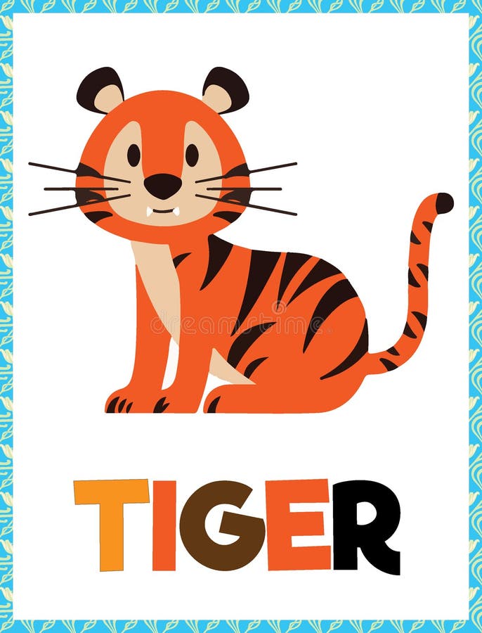 Set of Wild Animals Name,Animals Clip Art Education Printable,Animal ...