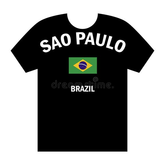 T-shirt Design, San Paulo and Brazil Writing Plus the Brazil Flag ...