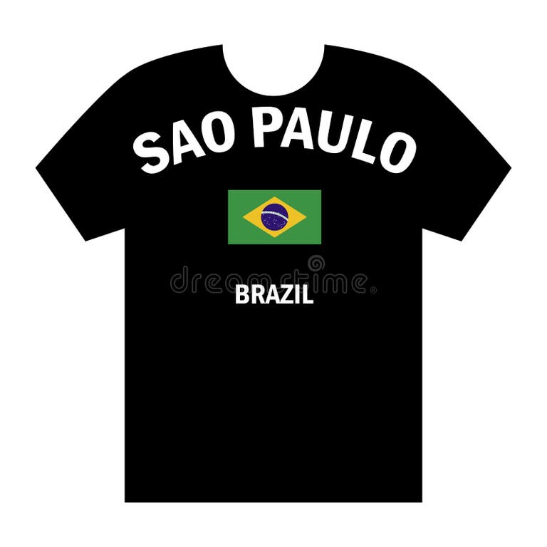 T-shirt Design, San Paulo and Brazil Writing Plus the Brazil Flag ...