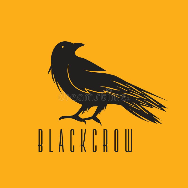Crow Logo Concept Yellow Background Stock Vector - Illustration of ...