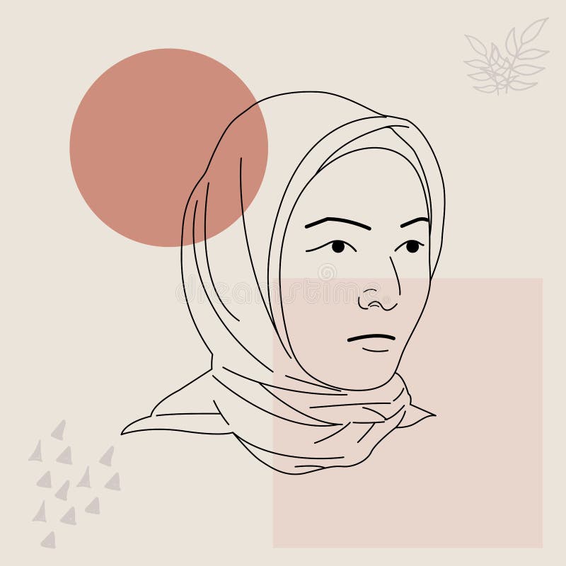 Arabic Hijab Woman. Modern Abstract Fashion Face Muslim Girl Perfect ...