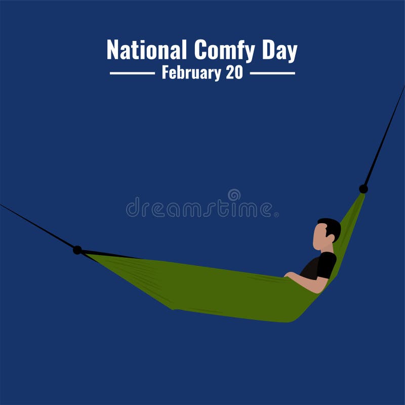 Man Relaxing Using Hammock, National Comfy Day Design Concept, Suitable ...