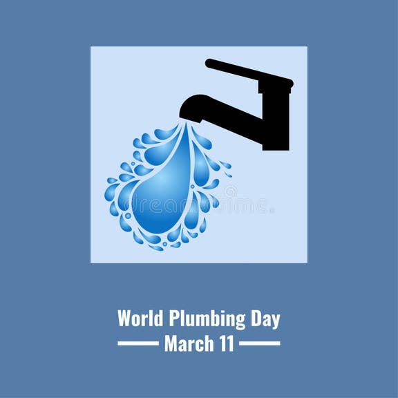 Water Faucet and Water Drops Vector, World Plumbing Day Design Concept ...
