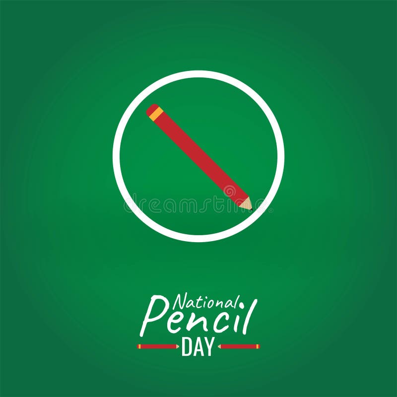 Red Pencil Vector, National Pencil Day Design Concept, Perfect for ...