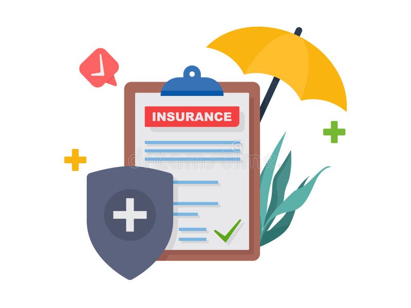 Health Secure Insurance Contract Illustration. Stock Vector ...