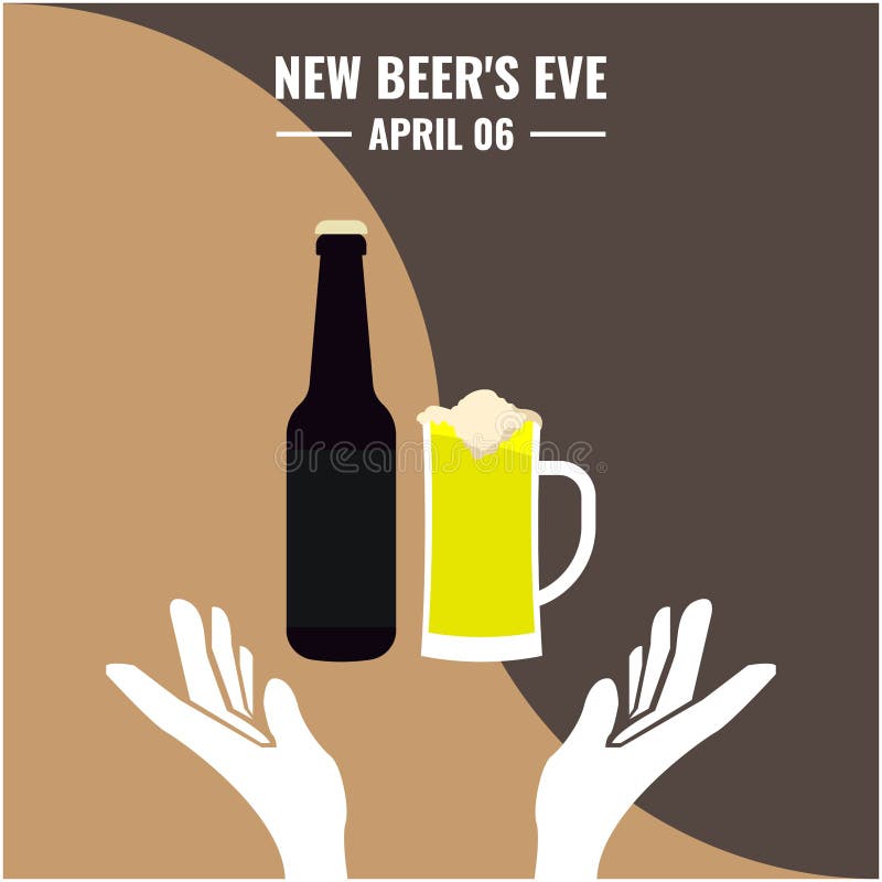 Beer Glass and Bottle Icon Vector, New Beers Eve Design Concept ...