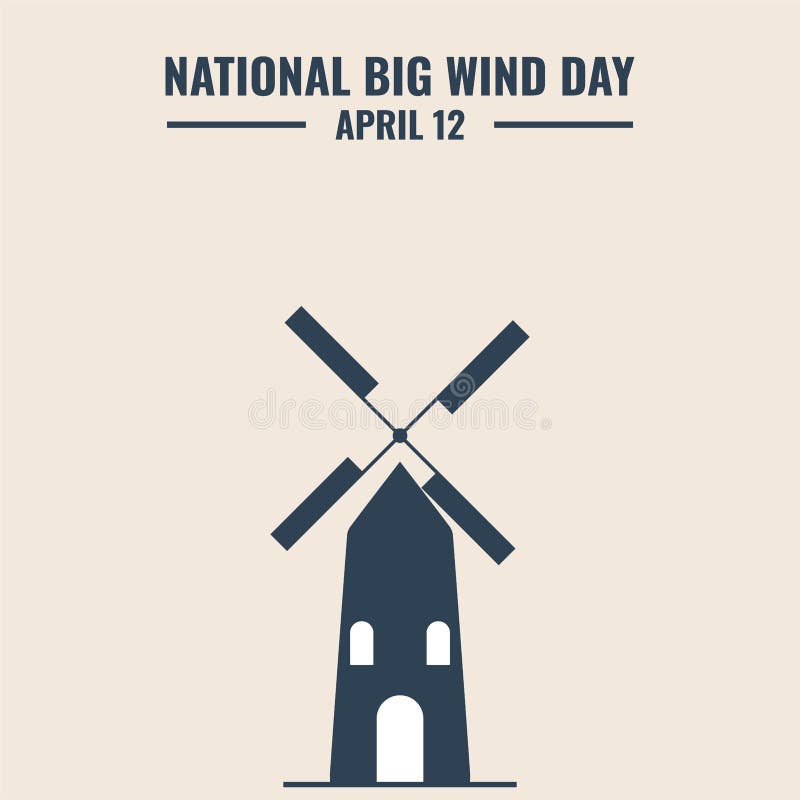 Dutch Windmill Vector Icon, National Big Wind Day Design Concept ...