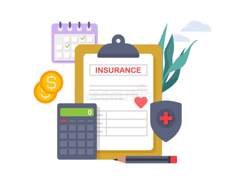 Health Insurance Contract Concept Stock Illustration - Illustration of ...