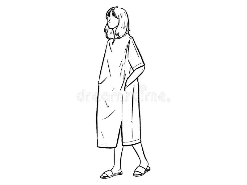 Woman Wearing Sheer Dress Put Your Hand in Your Pocket Character on ...