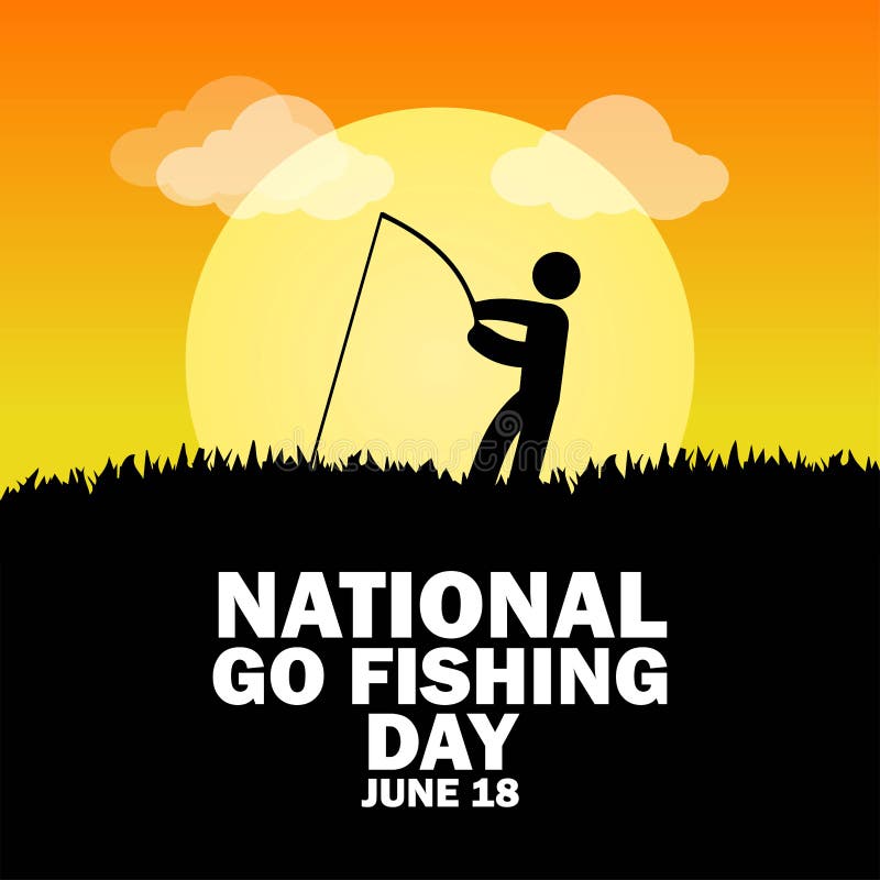 Fishing Person Silhouette Vector Icon. National Go Fishing Day Design ...