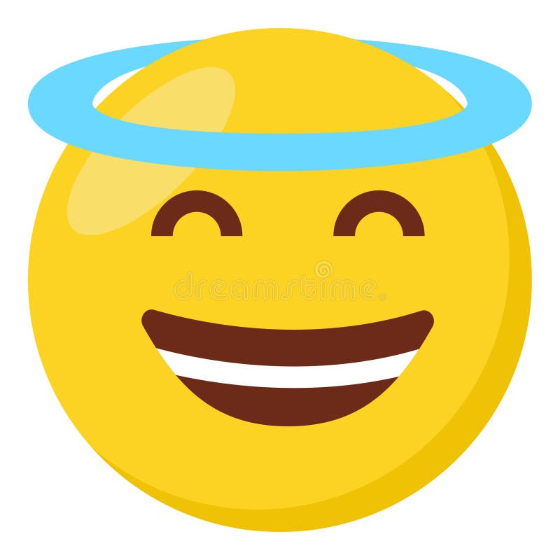Halo Face Expression Character Emoji Flat Icon. Stock Vector ...