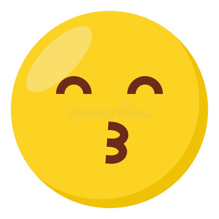 Kissing Face Expression Character Emoji Flat Icon. Stock Vector ...