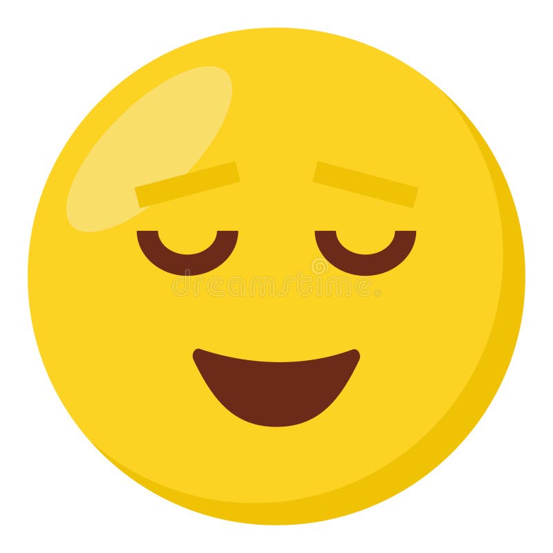Relieved Face Expression Character Emoji Flat Icon. Stock Vector ...