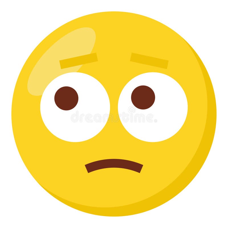 Pleading Face Expression Character Emoji Flat Icon. Stock Vector ...