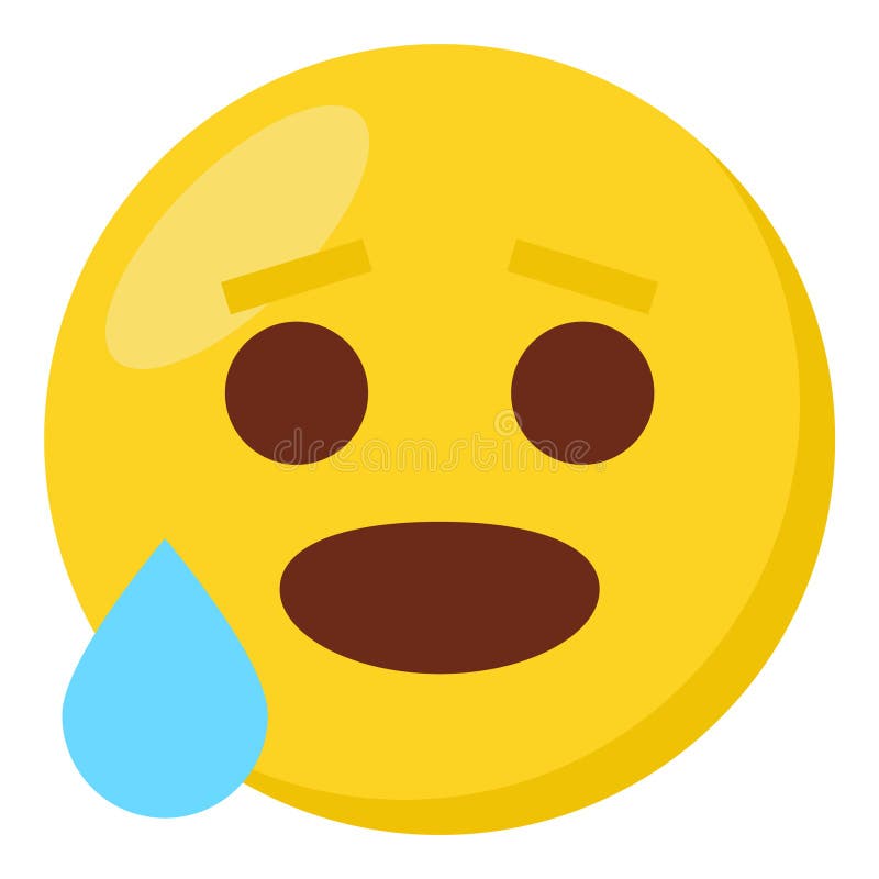 Fearful Face Expression Character Emoji Flat Icon. Stock Vector ...