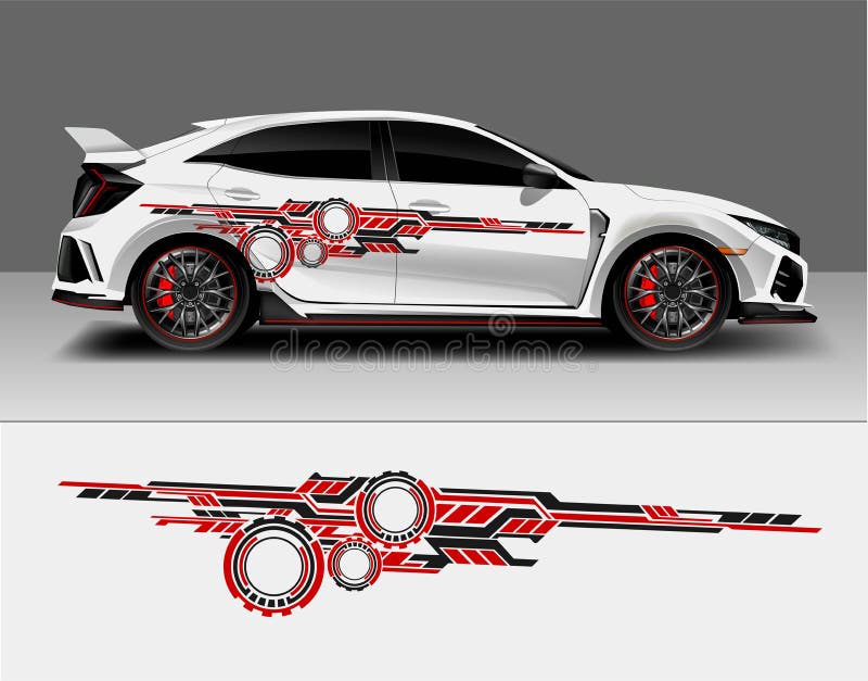 Sticker Decals Set for Car Sedan Stock Vector - Illustration of marks ...