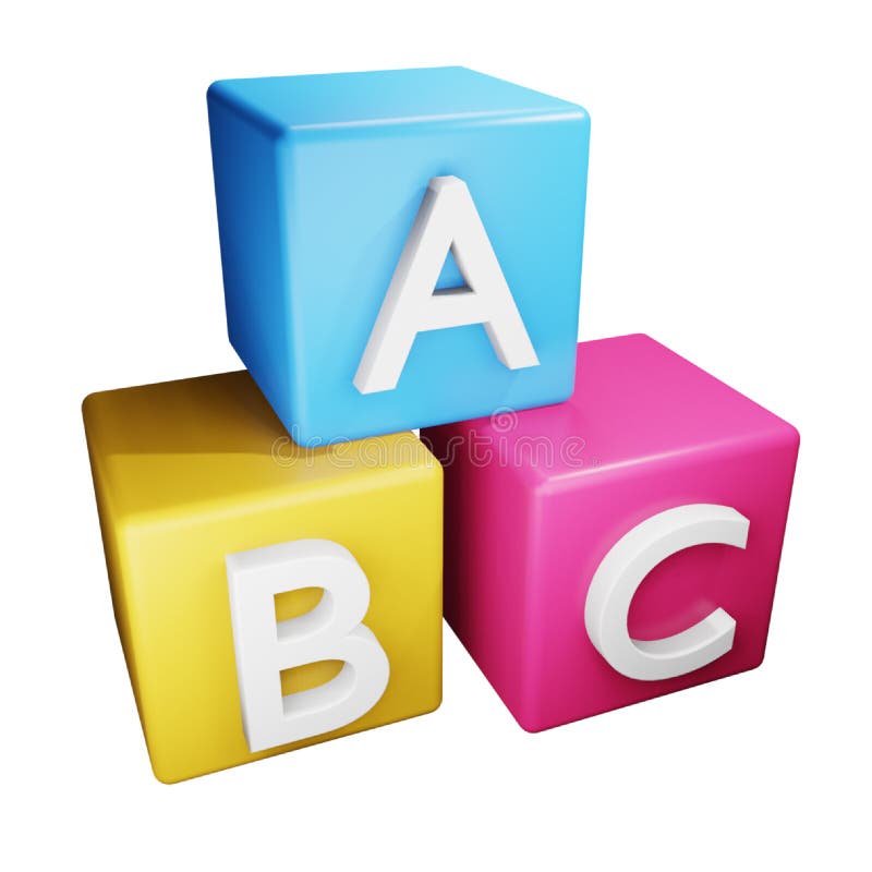 Alphabet Box 3d Rendering Isometric Icon. Stock Vector - Illustration ...