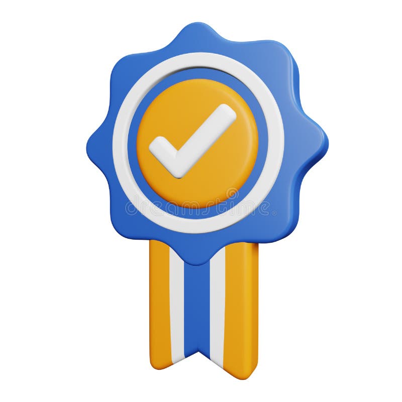 Approved 3d Rendering Isometric Bold Line Icon. Stock Vector ...