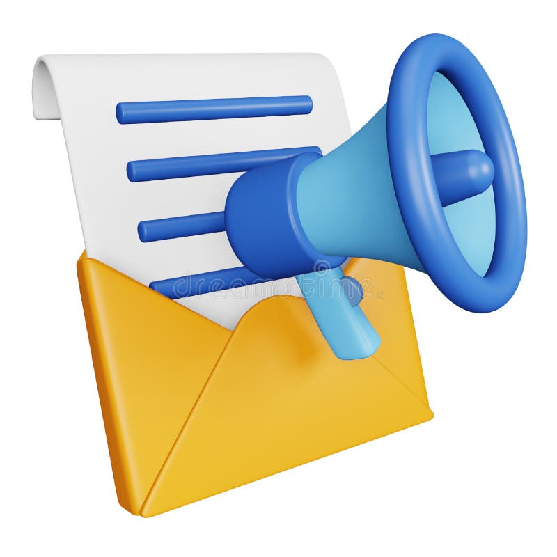 Email Promote 3D Rendering Isometric Icon. Stock Vector - Illustration ...