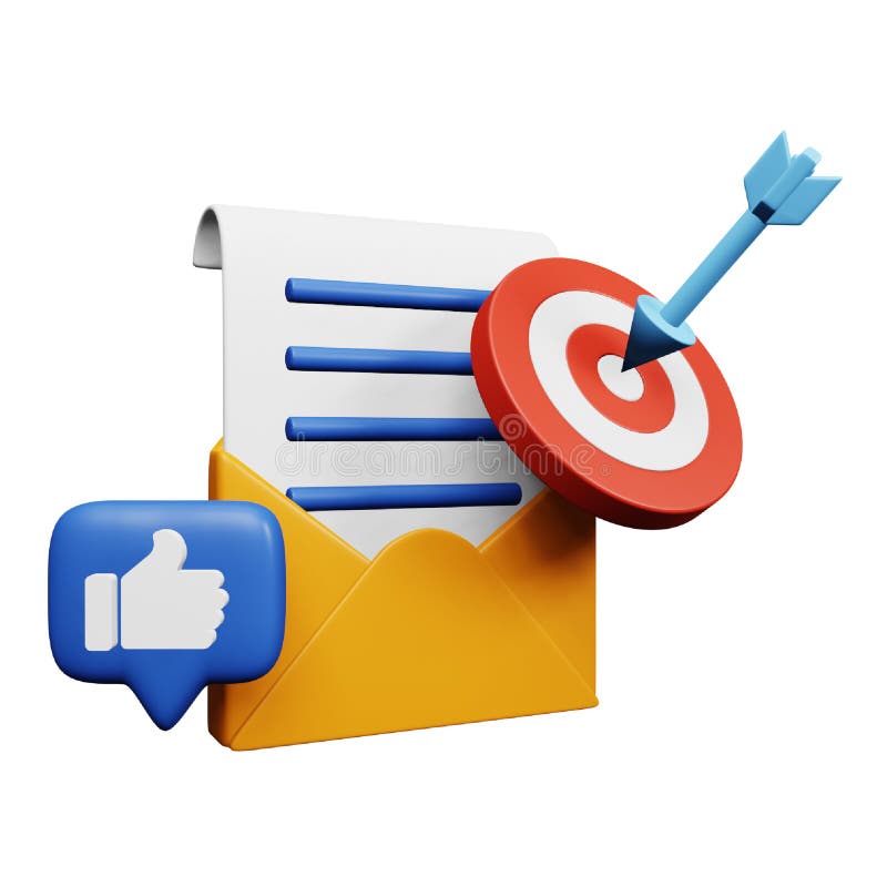 Newsletter and Subscription 3D Rendering Isometric Icon. Stock Vector ...