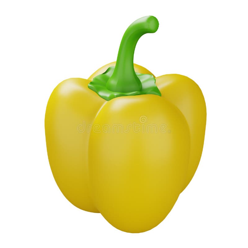 Capsicum Yellow 3d Rendering Isometric Icon. Stock Vector ...