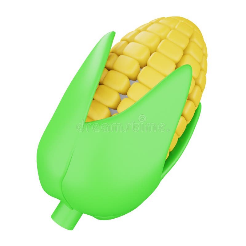 Corn 3d Rendering Isometric Icon. Stock Vector - Illustration of ...