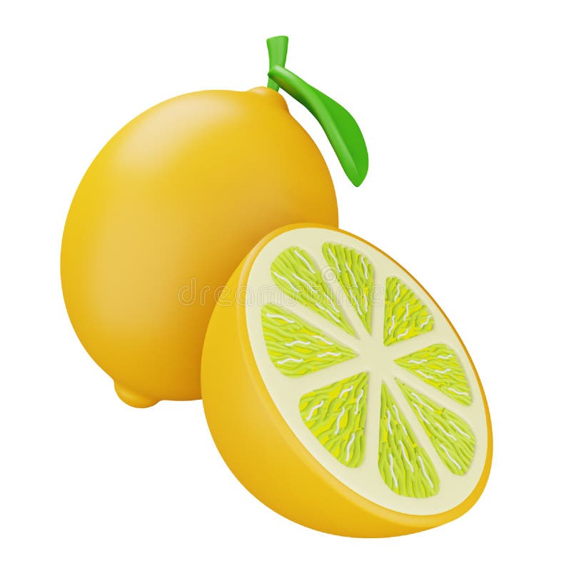 Lemon Yellow 3d Rendering Isometric Icon. Stock Vector - Illustration ...