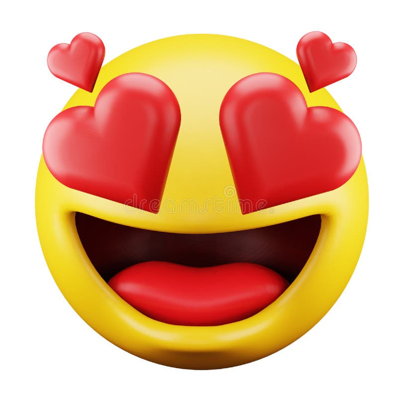 In Love Emoji Face 3d Rendering Isometric Icon. Stock Vector ...
