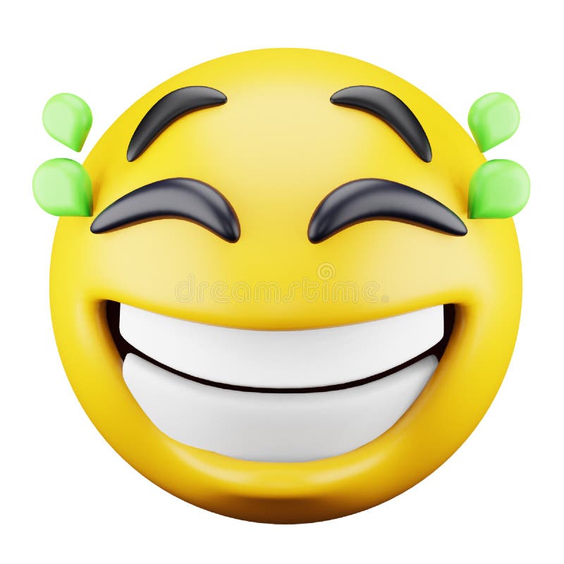 Laughing Emoji Face 3d Rendering Isometric Icon. Stock Vector ...