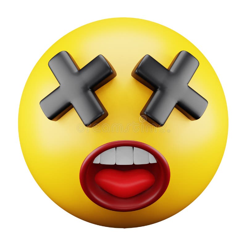 Crossed Eyes Emoji Face 3d Rendering Isometric Icon Stock Vector